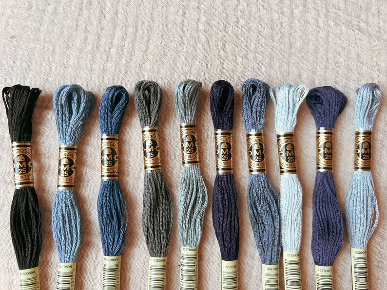 Denim DMC Floss Bundle Embroidery Thread Set Embroidery Floss Bundle ...