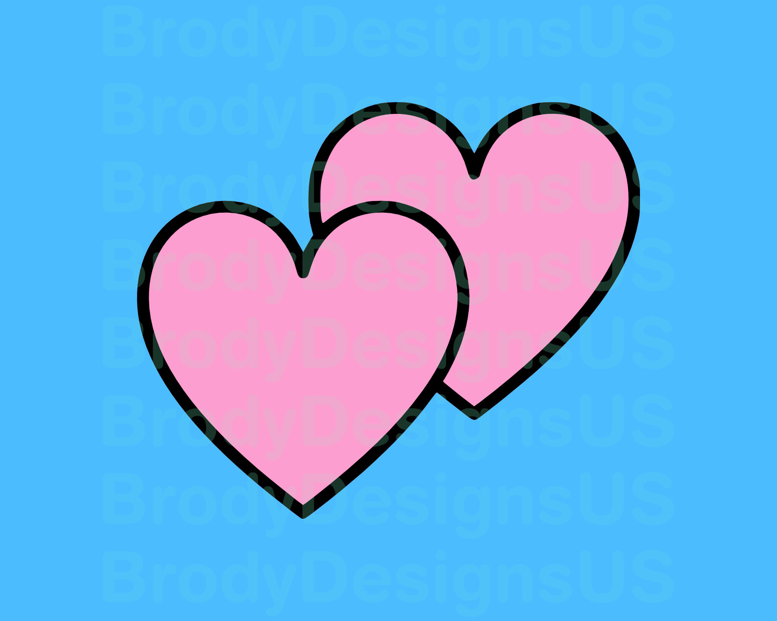 Two Pink Hearts Png - Etsy