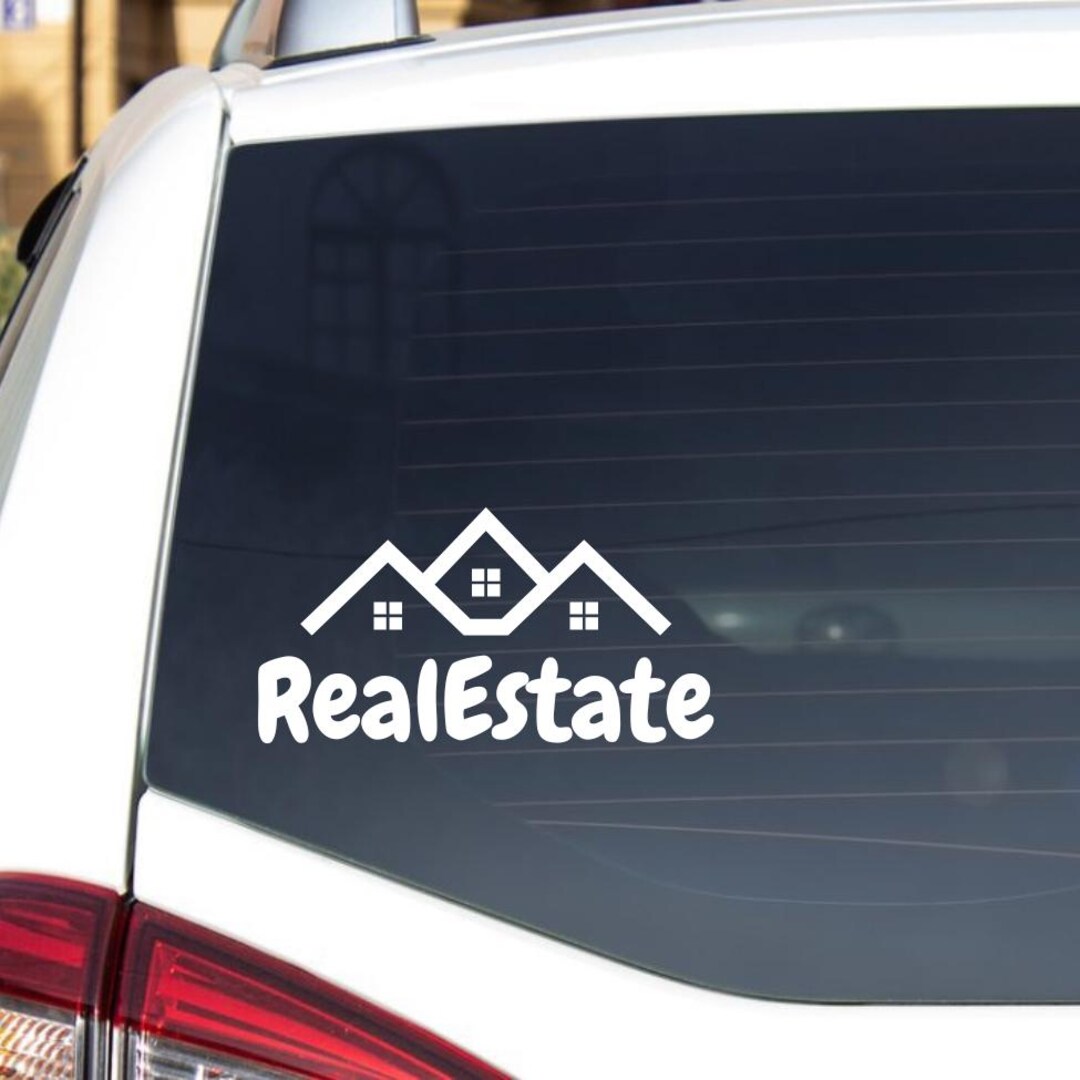 Custom Real Estate Bumper Sticker, Real Estate Car Window Vinyl Decal ...
