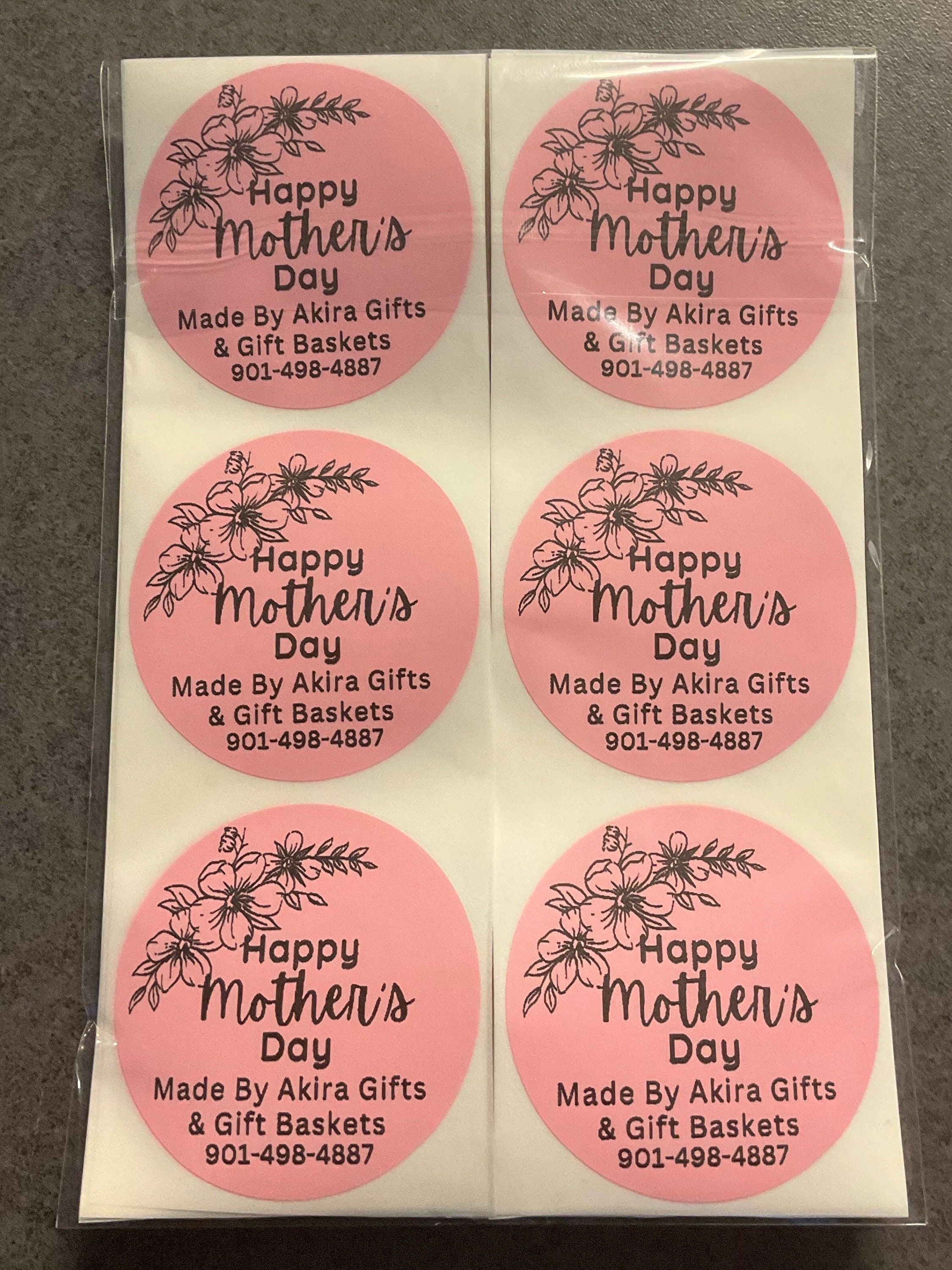 Happy Mothers Day Stickers, Mothers Day Labels, Floral Mothers Day Gift ...