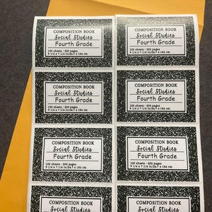 Teacher Composition Bookplate Labels, Notebooks Student Name Labels ...