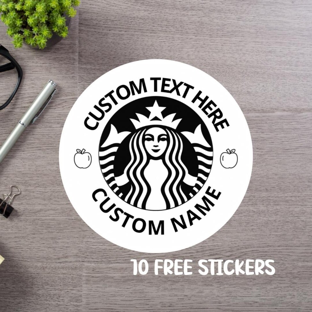 Personalized Starbucks Sticker, Party Favor Bags, Teacher Book Labels ...