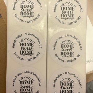 Personalized Real Estate Stickers, Home Sweet Home Stickers, Real ...