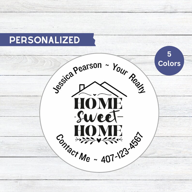 Personalized Real Estate Stickers, Home Sweet Home Stickers, Real ...