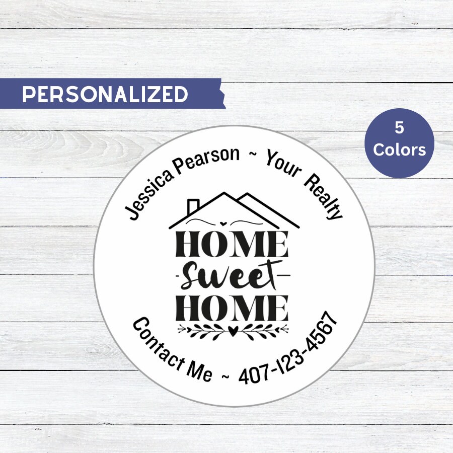 Personalized Real Estate Stickers, Home Sweet Home Stickers, Real ...
