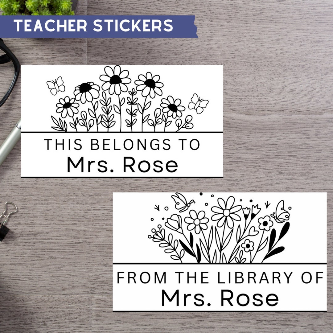 Custom Teacher Labels, Teacher Book Stickers, Teacher Name Labels ...