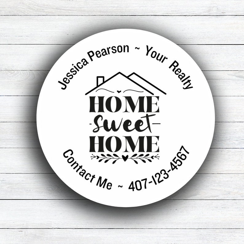 Personalized Real Estate Stickers, Home Sweet Home Stickers, Real ...