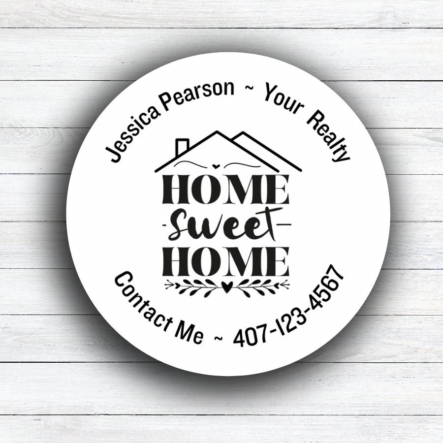 Personalized Real Estate Stickers, Home Sweet Home Stickers, Real ...