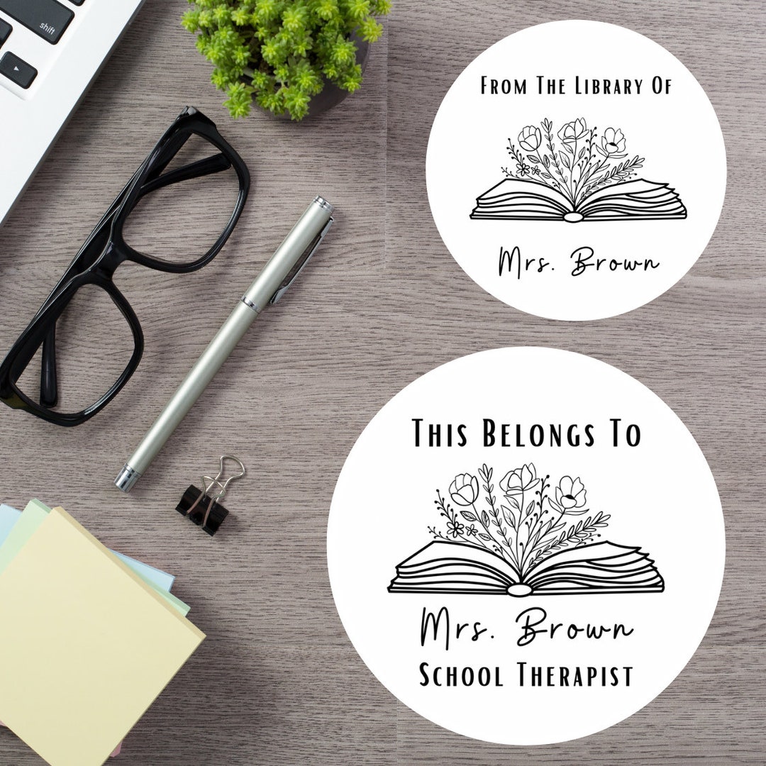 Custom Teacher Labels, Teacher Book Stickers, Teacher Name Labels - Etsy