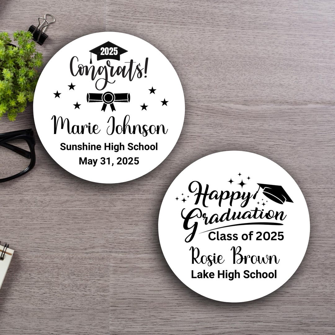 Personalized Graduation Thank You Stickers, Party Favors Bags, Happy ...