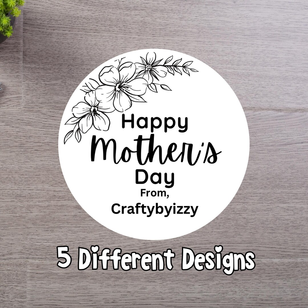 Happy Mother’s Day Stickers, Mother’s Day Labels, Floral Mother’s Day ...