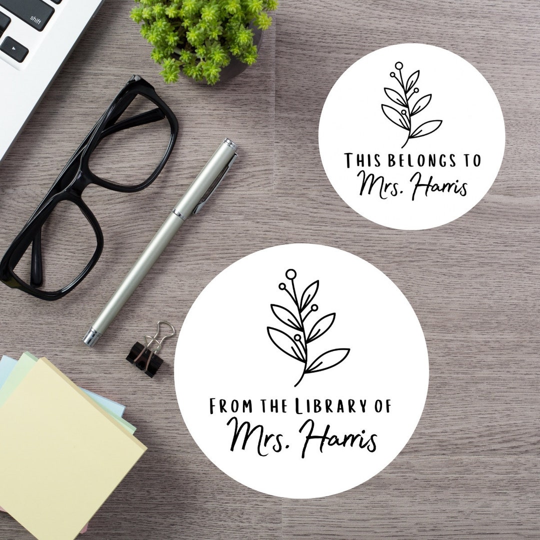 Teacher Book Labels, Teacher Book Stickers, Teacher Name Labels, Custom ...