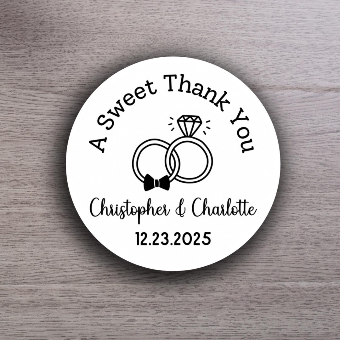 Wedding Party Favors Sticker for Guests, Custom A Sweet Thank You ...