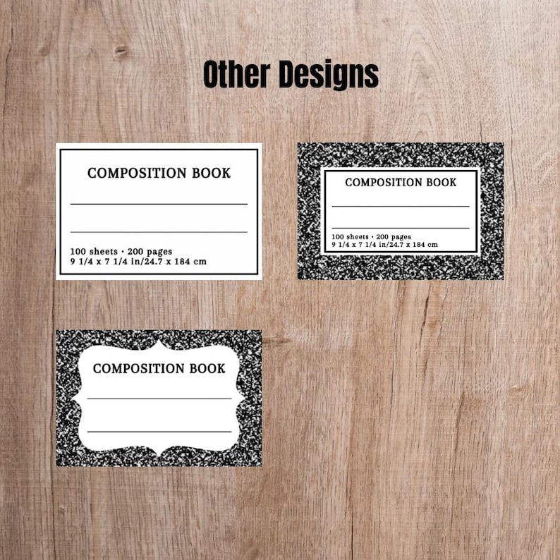 Personalized Composition Book Labels for Teachers, Student Name Labels ...