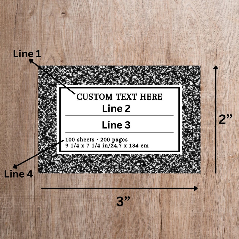 Personalized Composition Book Labels for Teachers, Student Name Labels ...