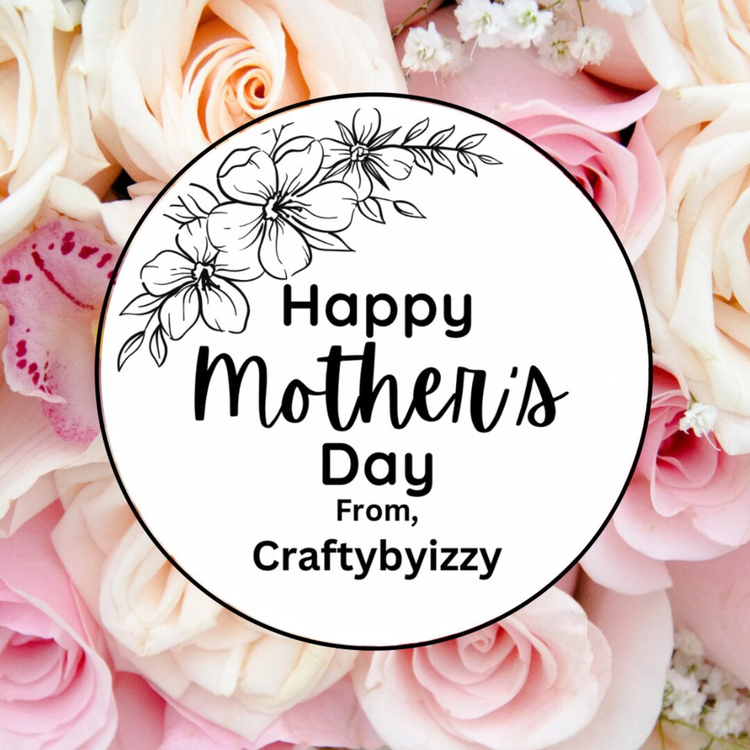 Happy Mothers Day Stickers, Mothers Day Labels, Floral Mothers Day Gift ...