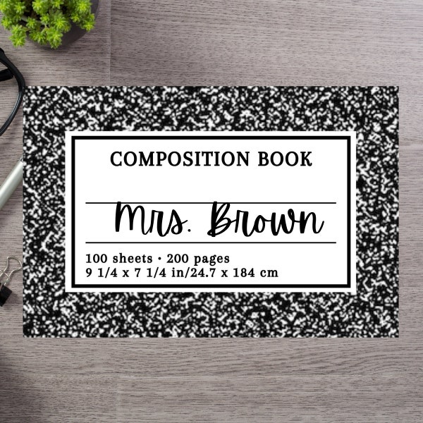 Custom Composition Book Labels - Etsy