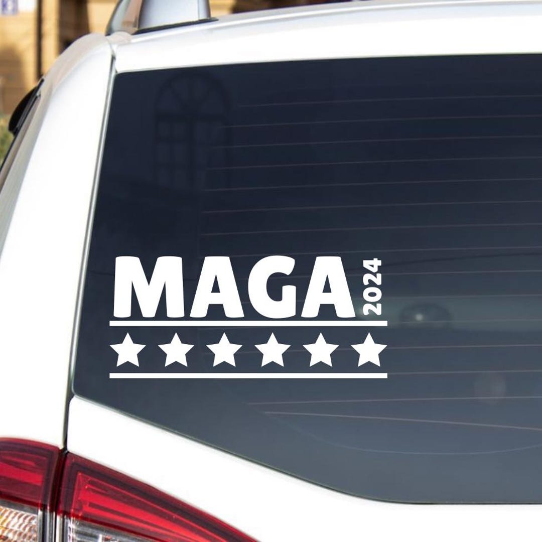 Donald Trump 2024 Sticker, MAGA Car Window Decal, Make America Great ...