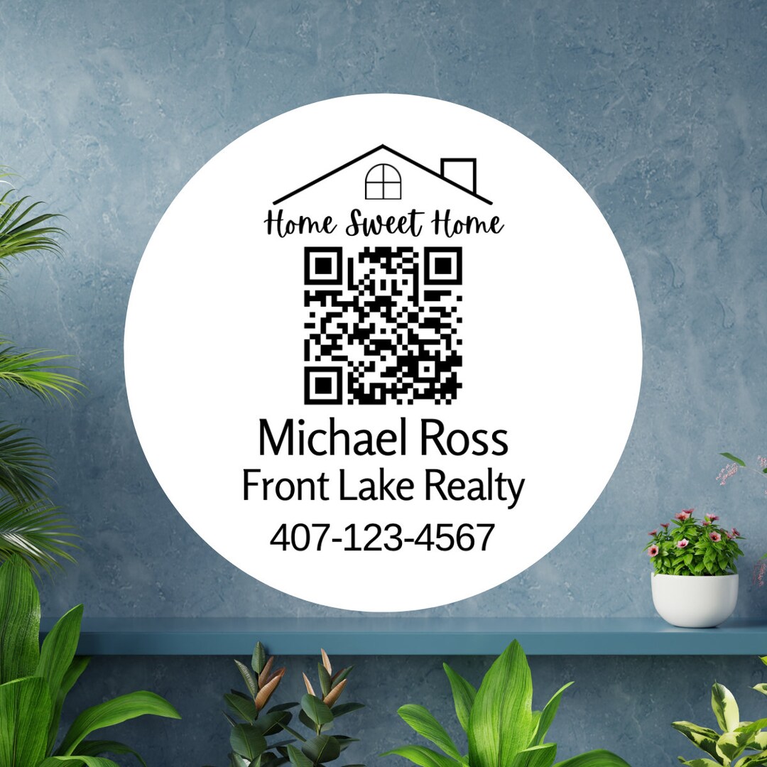 Personalized Real Estate Stickers, Qr Code Home Sweet Home Stickers ...