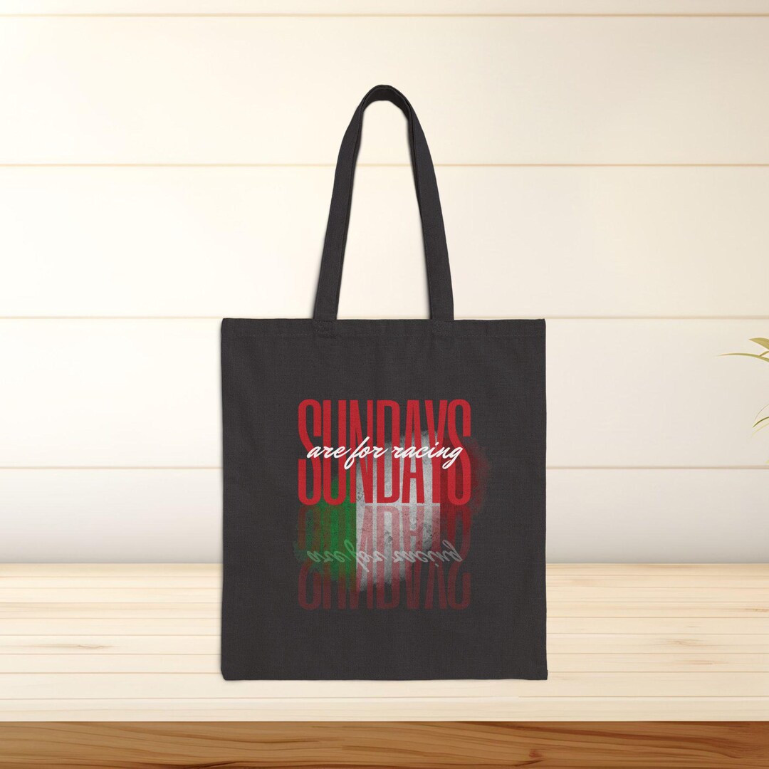 Ferrari Racing F1 Inspired Canvas Tote Bag, Formula One Race Car Tote ...