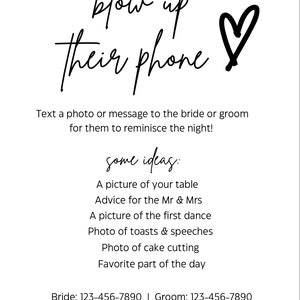 Blow up Their Phone Editable Wedding Sign - Etsy