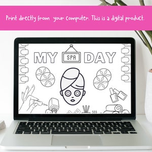 Printable Spa Day Coloring Placemat, Girls Birthday Party Favor ...