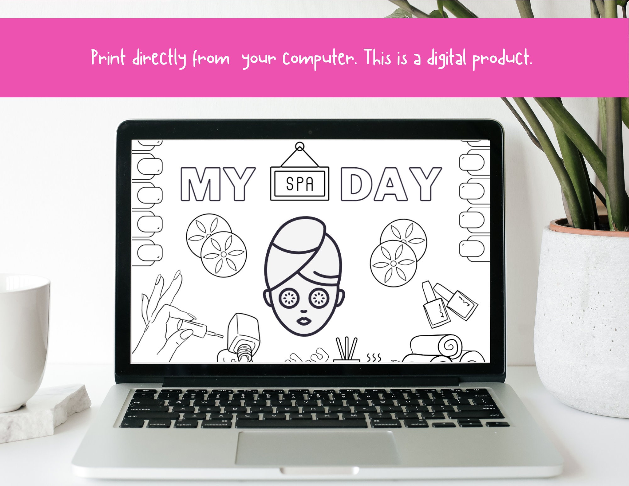 Printable Spa Day Coloring Placemat, Girls Birthday Party Favor ...