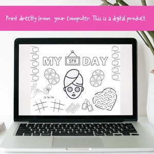 Spa Party Coloring Sheets, Spa Day Coloring Placement, Spa Day Juice ...
