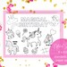 Unicorn Coloring Placemat, Birthday Placemat Printable, Girls Birthday ...
