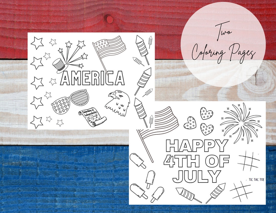 Fourth of July Coloring Sheets 4th of July Coloring - Etsy