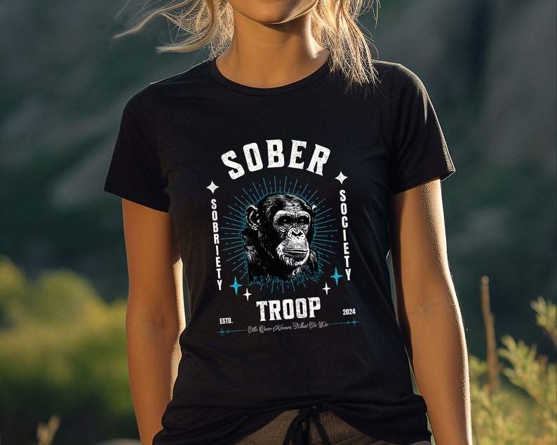 Sober Troop Shirt, Sober Monkey, Sobriety Shirt, Recovery Tshirt ...