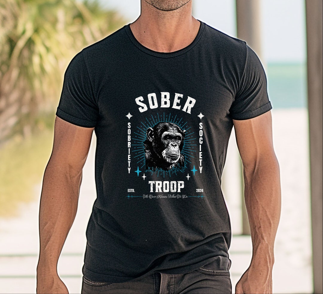 Sober Monkey T-shirt: Sobriety Gift, Recovery Inspiration - Etsy