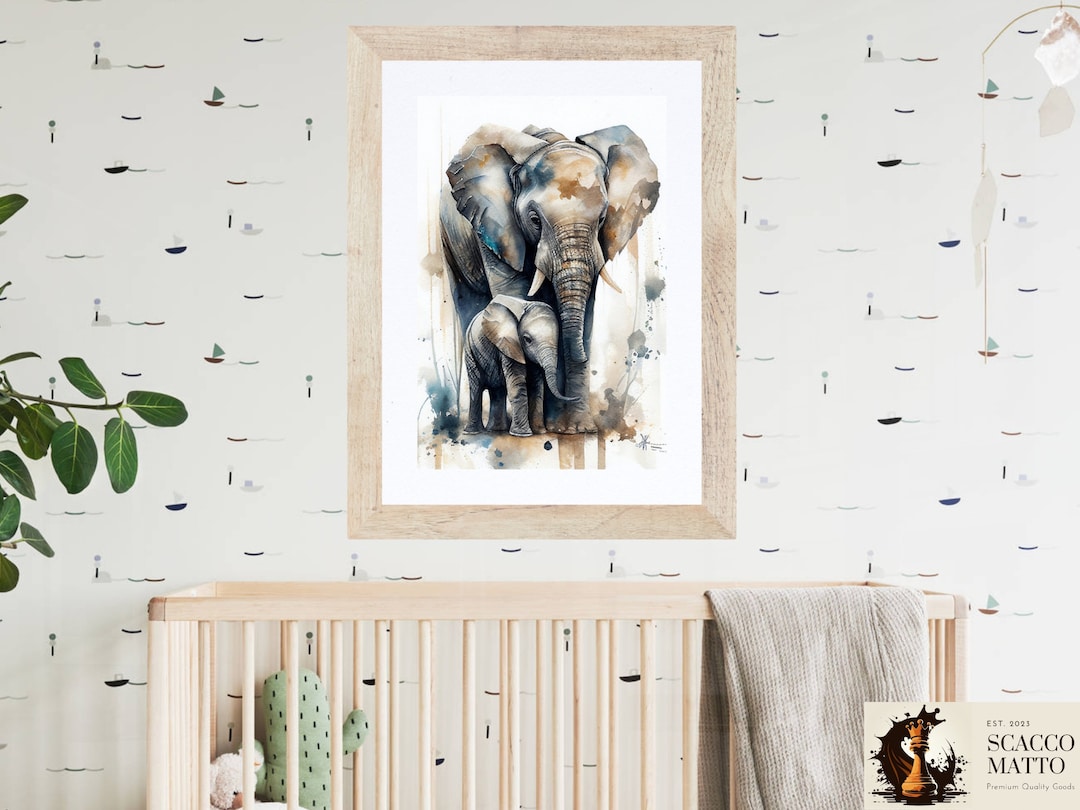 Watercolor Elephant Nursery Art | Baby Elephant Decor | Nursery Prints ...