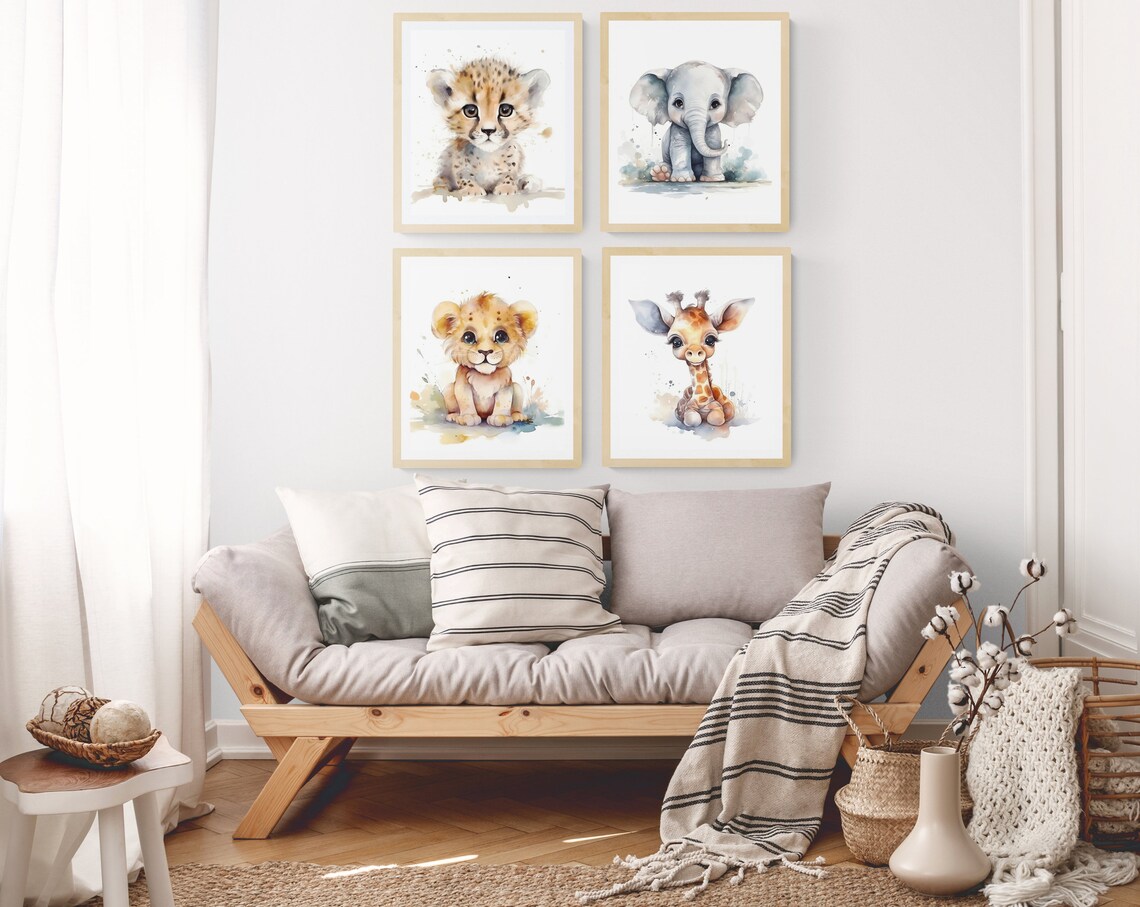 Baby Giraffe Wall Art, Giraffe, Watercolor, Watercolor Baby Giraffe ...