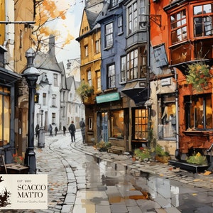 Dublin Street Oil Painting | Rainy Dublin Ireland Art | Vintage ...