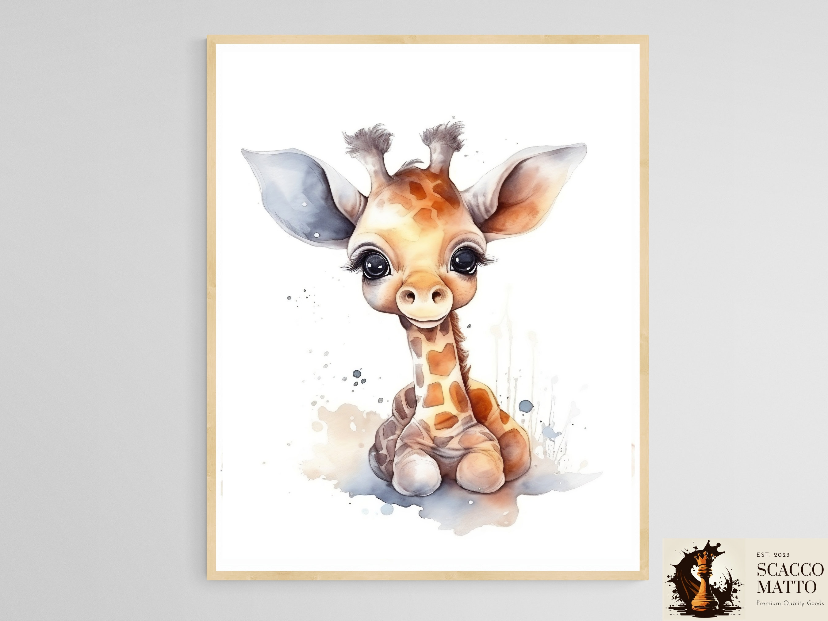 Baby Giraffe Wall Art, Giraffe, Watercolor, Watercolor Baby Giraffe ...