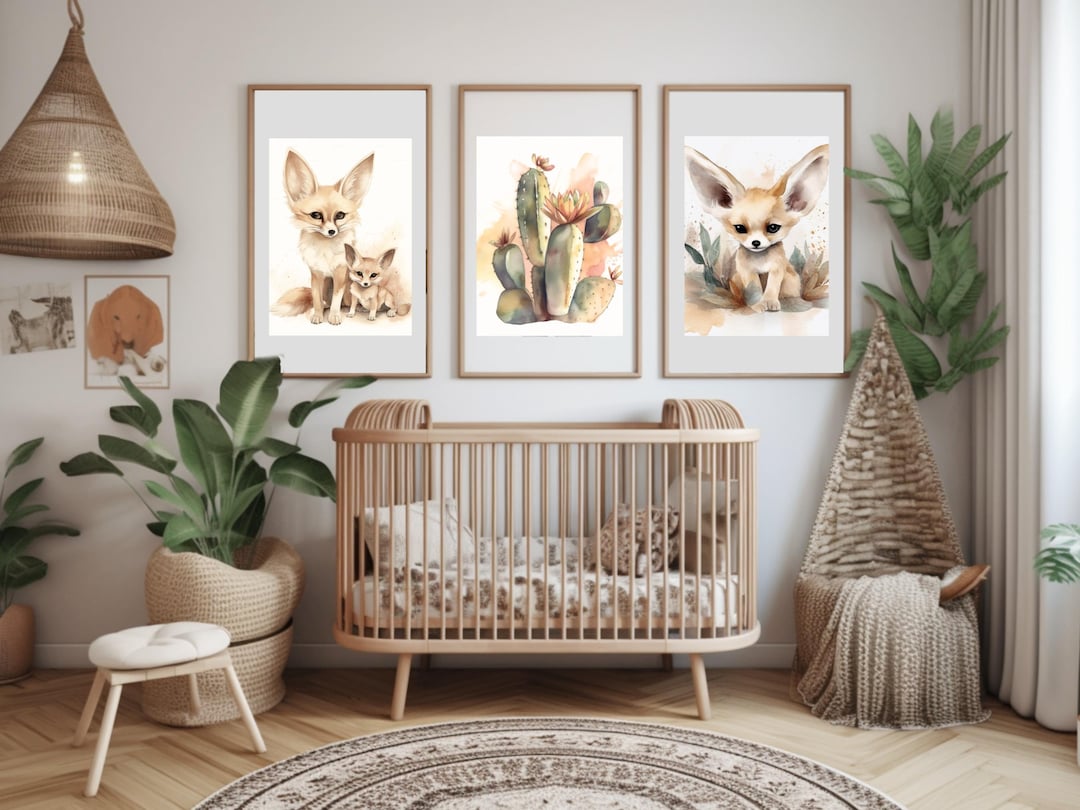 Desert Nursery Decor, Watercolor and Adobe Illustrator, Succulents ...