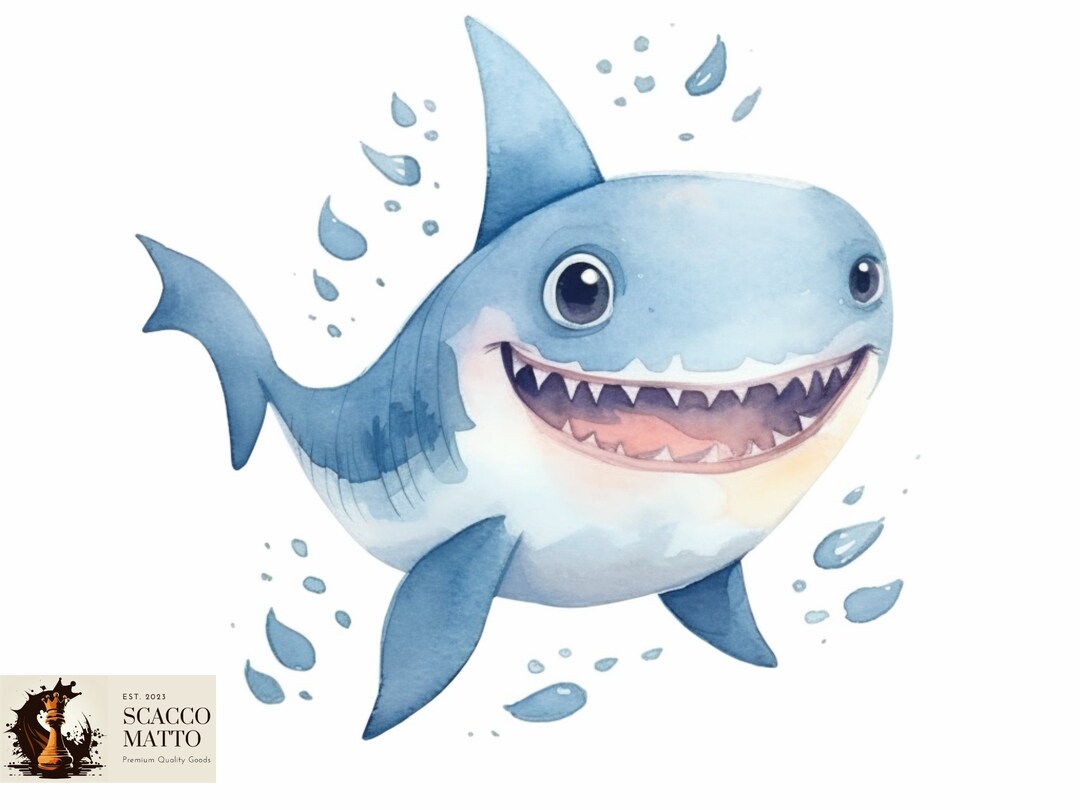 Watercolor Ocean Animals Art Print | Nursery Shark Decor | Sea Animal ...