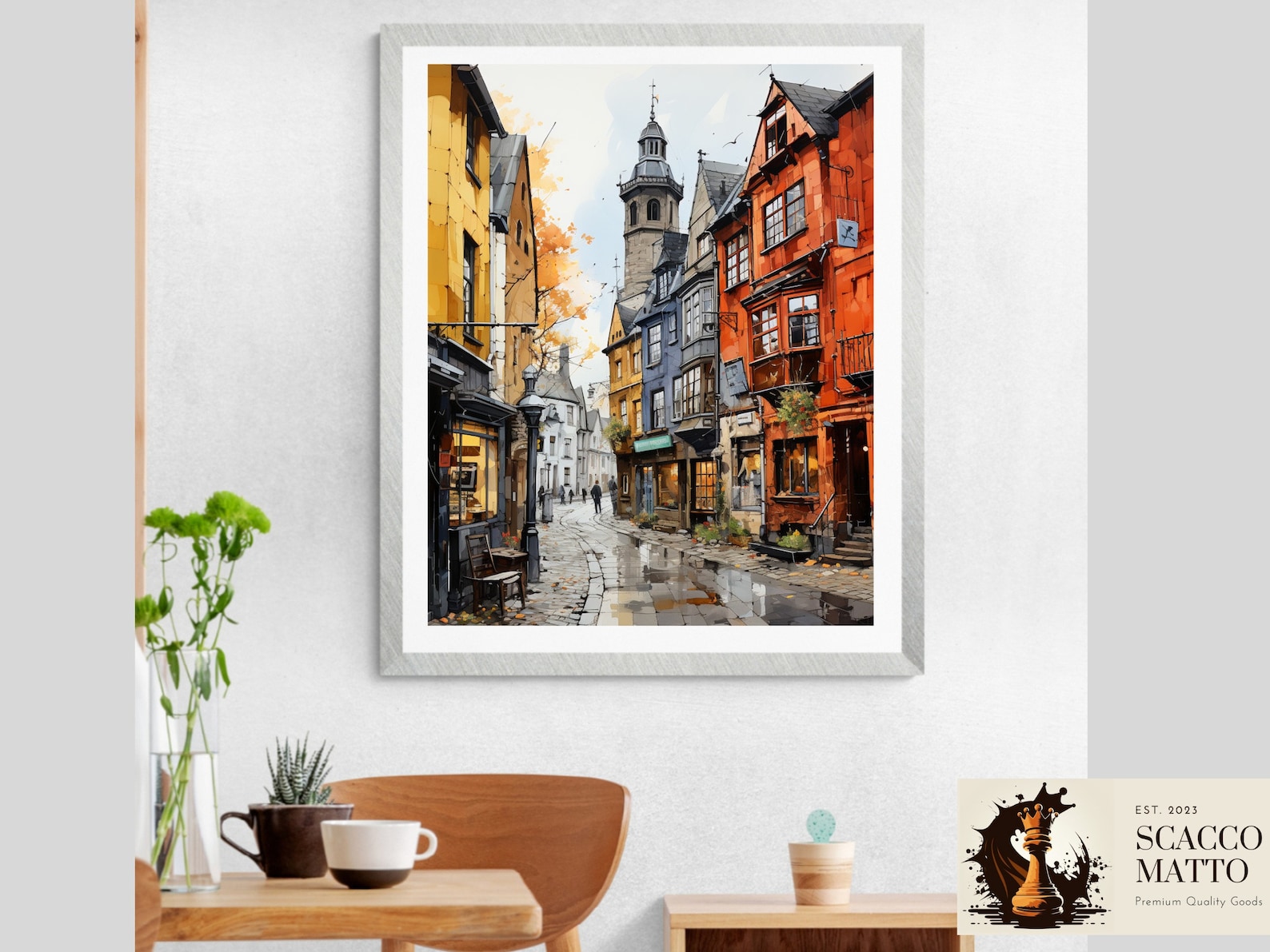 Dublin Street Oil Painting Rainy Dublin Ireland Art Vintage Cityscape ...