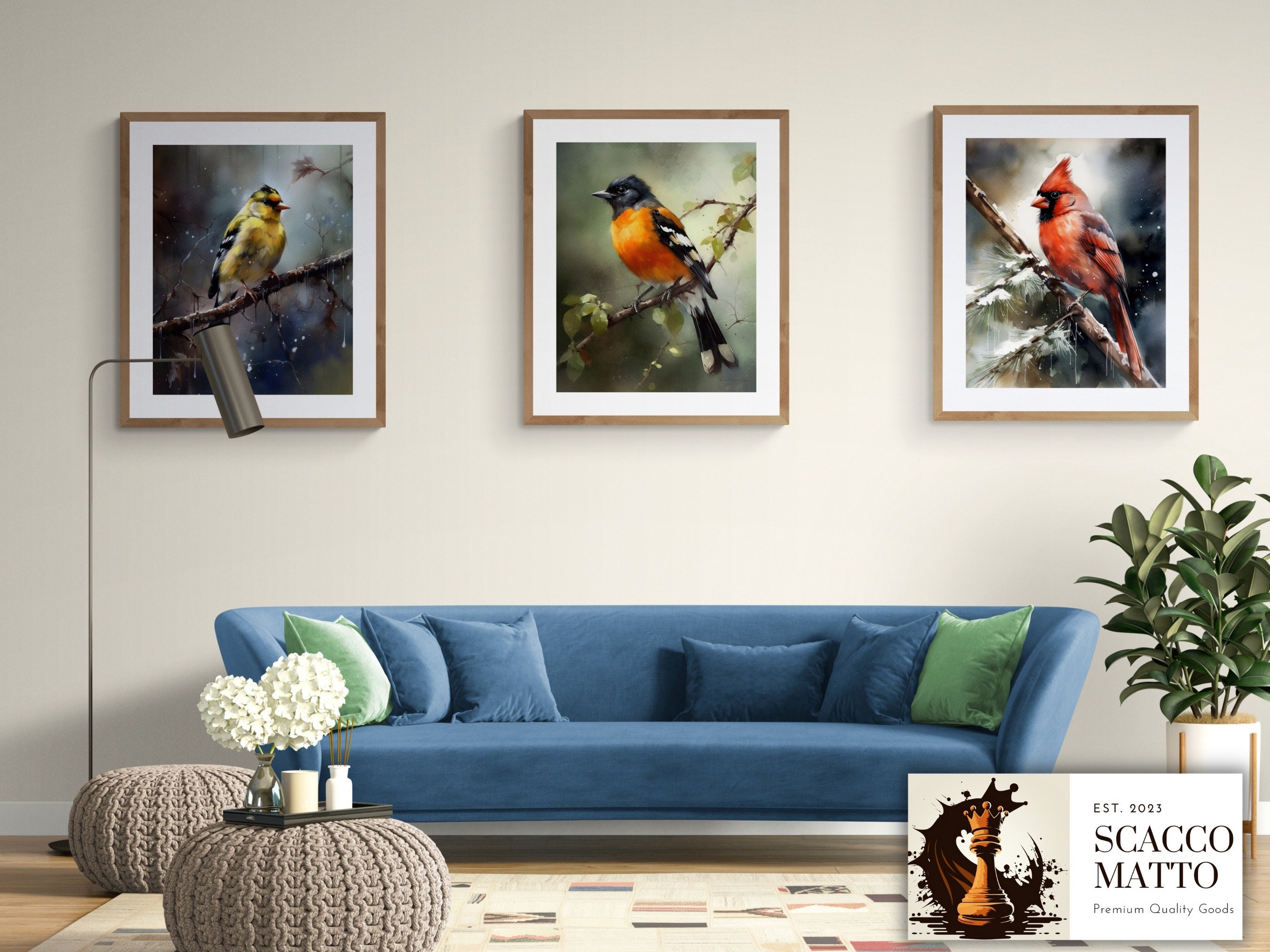 Birds Watercolor pick 3 Art Print, Bird Wall Art, Birds in the Forest ...