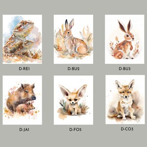 Desert Animal Watercolor Nursery Prints: Boho Baby Decor (set of 6) - Etsy