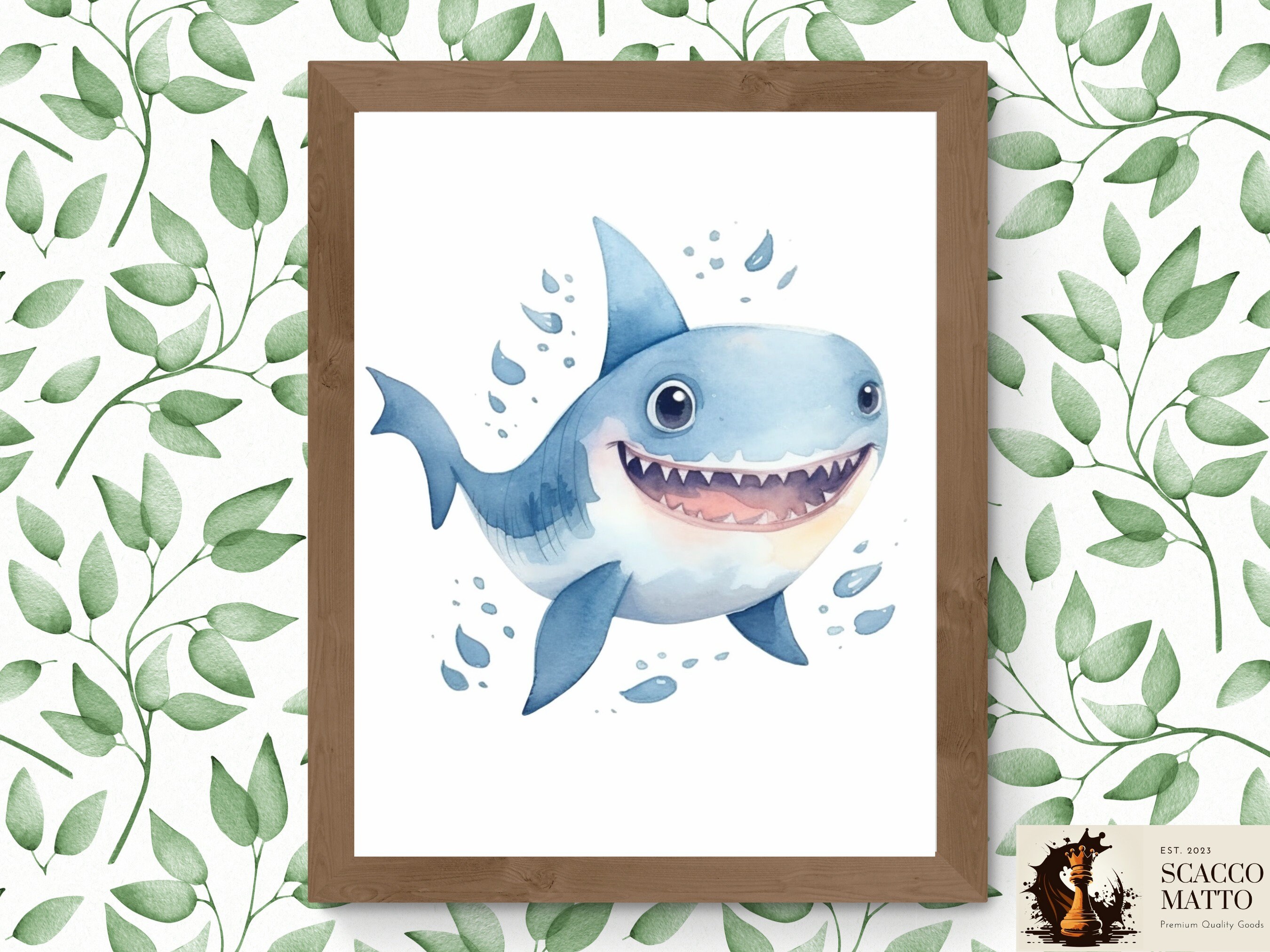Watercolor Ocean Animals Art Print Nursery Shark Decor Sea - Etsy
