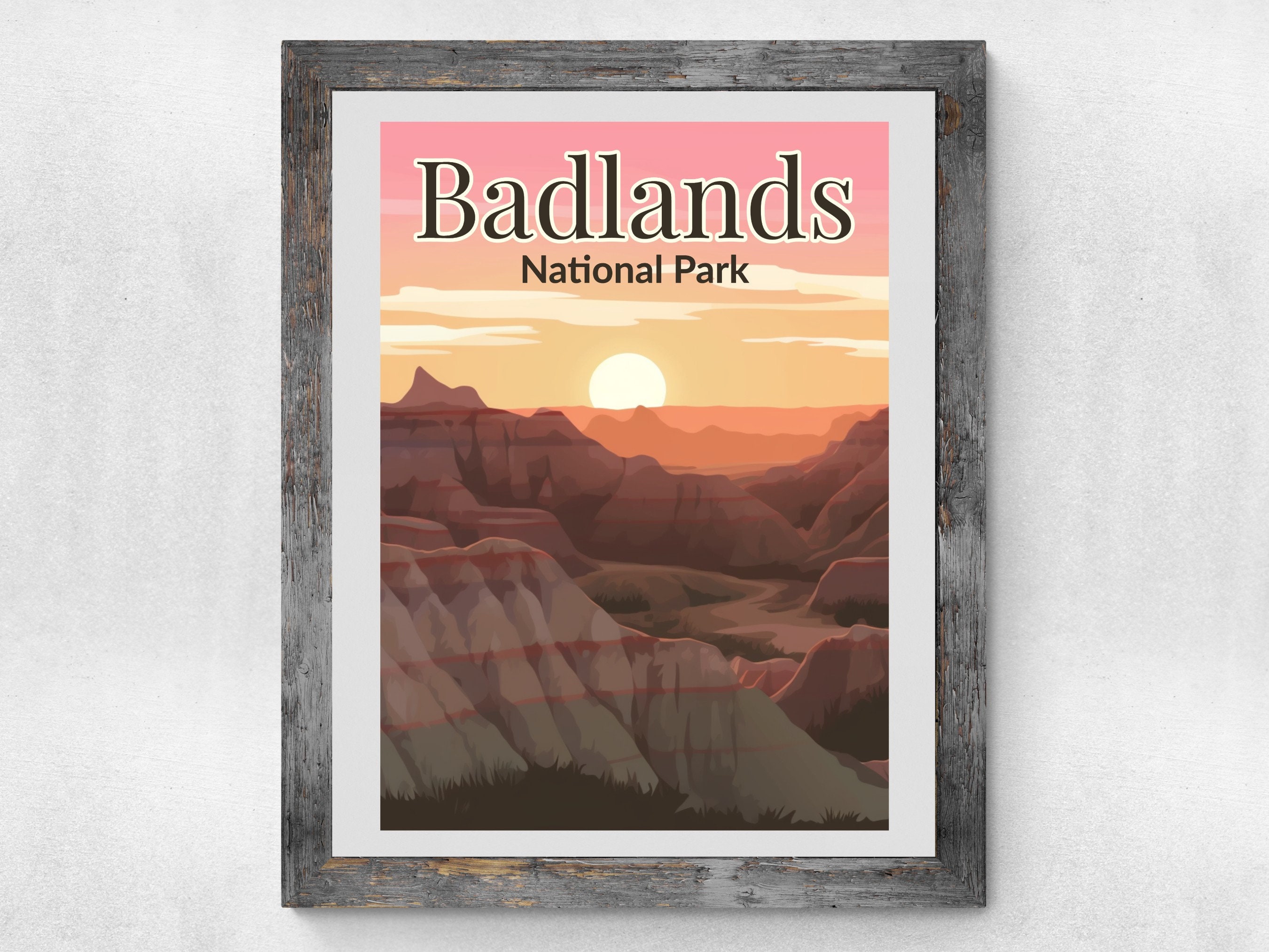 Badlands National Park Poster part 2 - Etsy