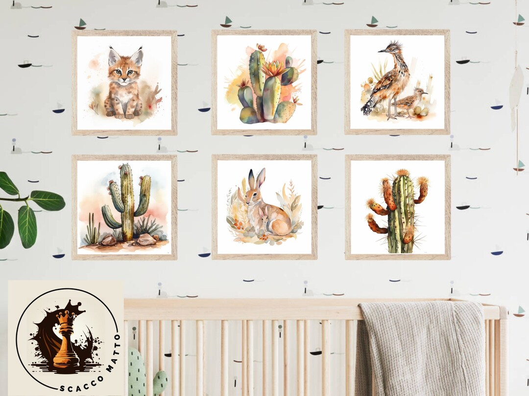 Desert Animal Watercolor Nursery Prints: Boho Baby Decor (set of 6) - Etsy