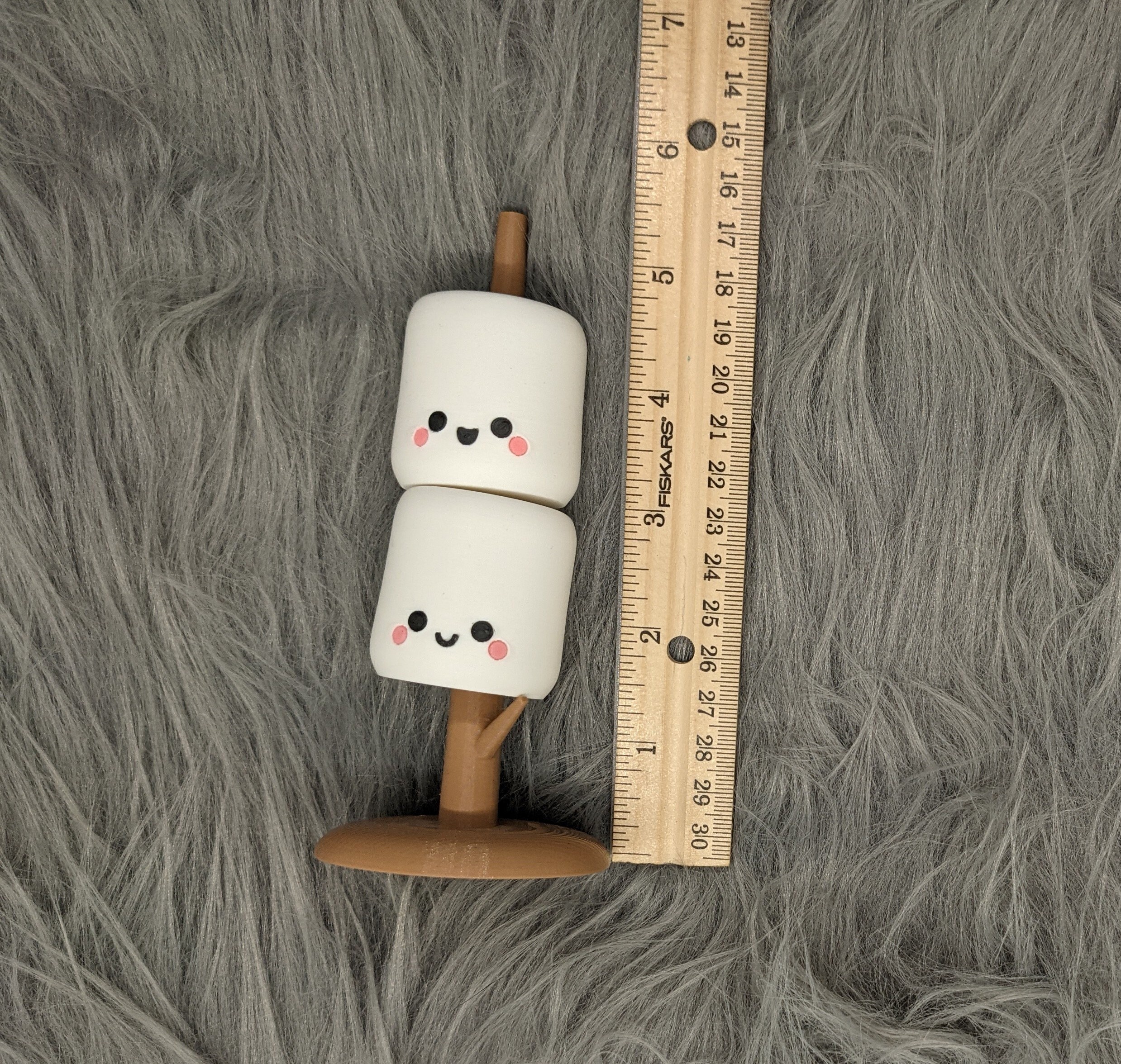 Kawaii Marshmallows on Roasting Stick - 3d Printed Computer Desk Decor ...