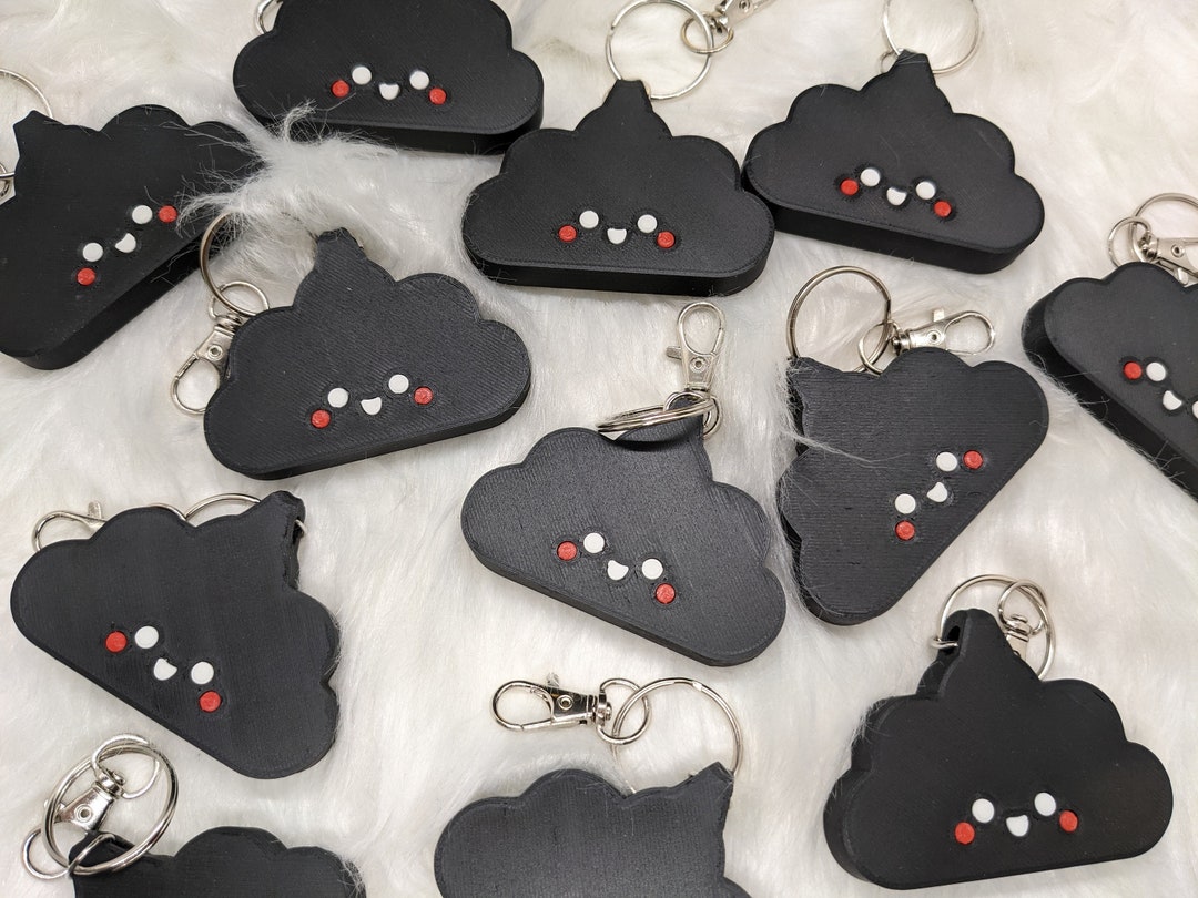 Black Cloud Keychain 3D Printed - Etsy