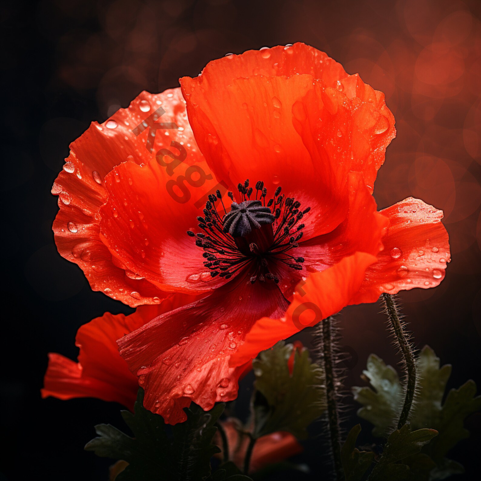 Personalize Digital Download Poppy Flowers Decal Gift Vintage Flower ...