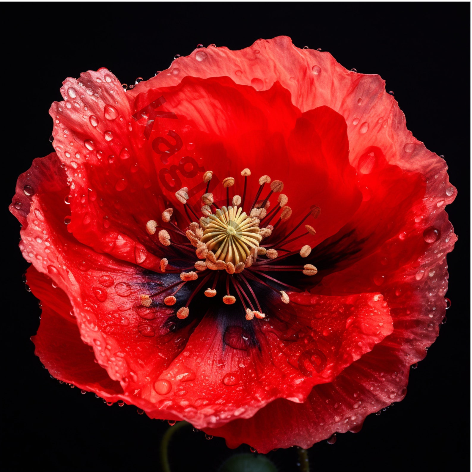 Personalize Digital Download Poppy Flowers Decal Gift Vintage Flower ...