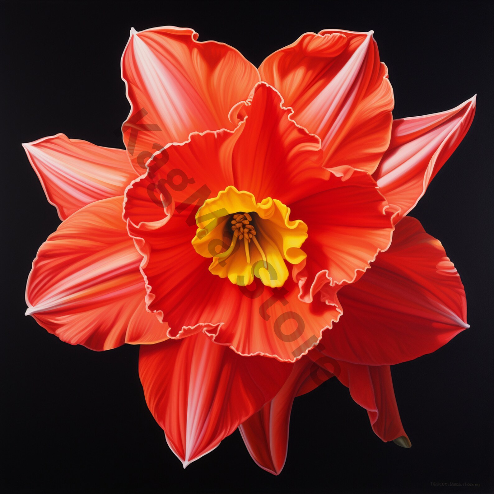Personalize Digital Download Daffodil Decal Gift Vintage Flower Art ...