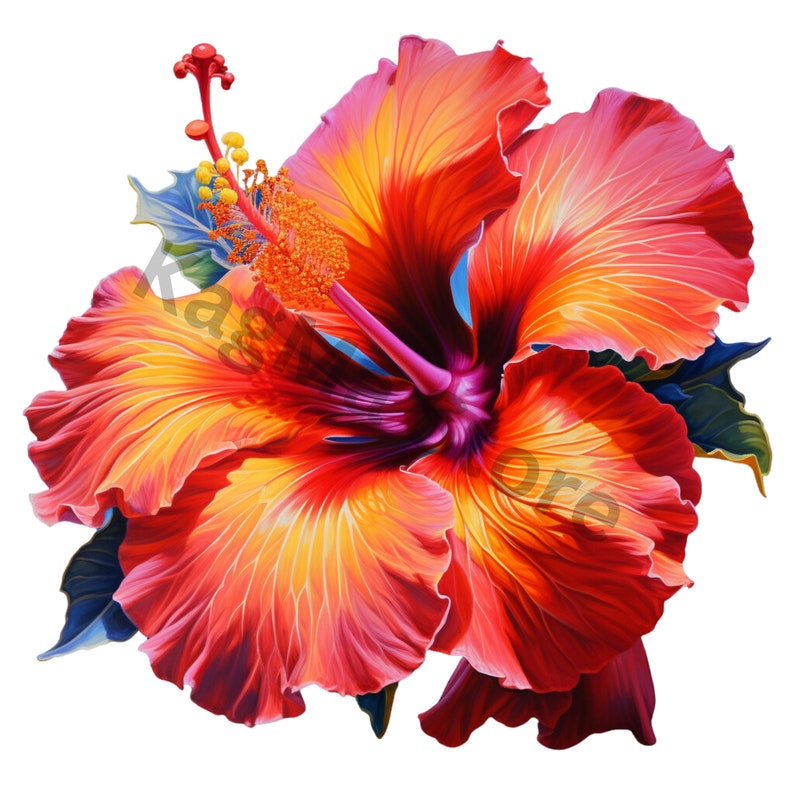 Hibiscus Flower Digital Download Personalize Digital Download Vintage ...